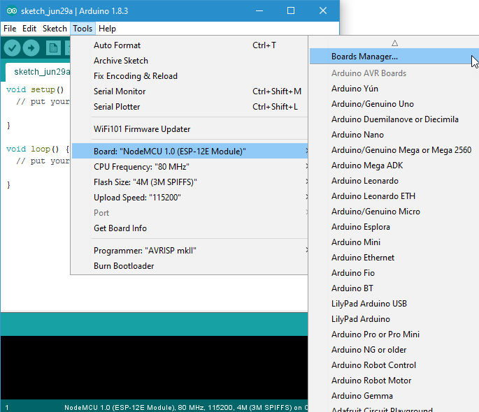 การตั้งค่า Arduino IDE เพื่อใช้งานกับ NodeMCU ESP-12E Development Board ... การตั้งค่า Arduino IDE เพื่อใช้งานกับ NodeMCU ESP-12E Development Board ...